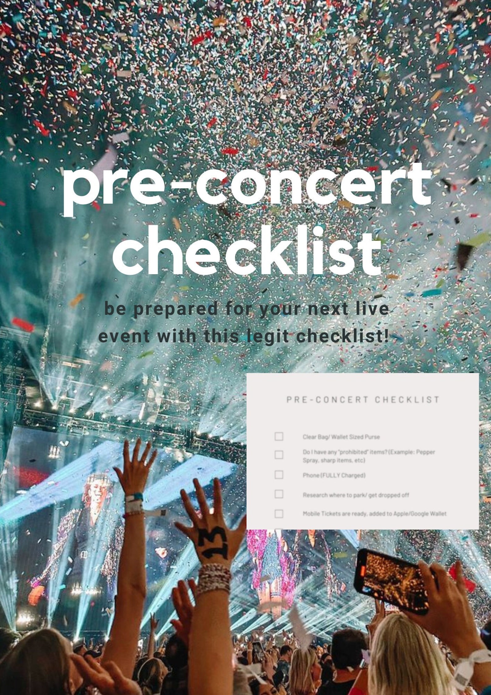 Pre-concert Checklist - Etsy
