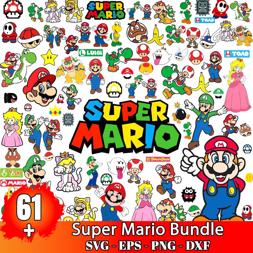Super Mario Clipart Png, Super Mario Layerd Svg, Super Mario Alphabet ...