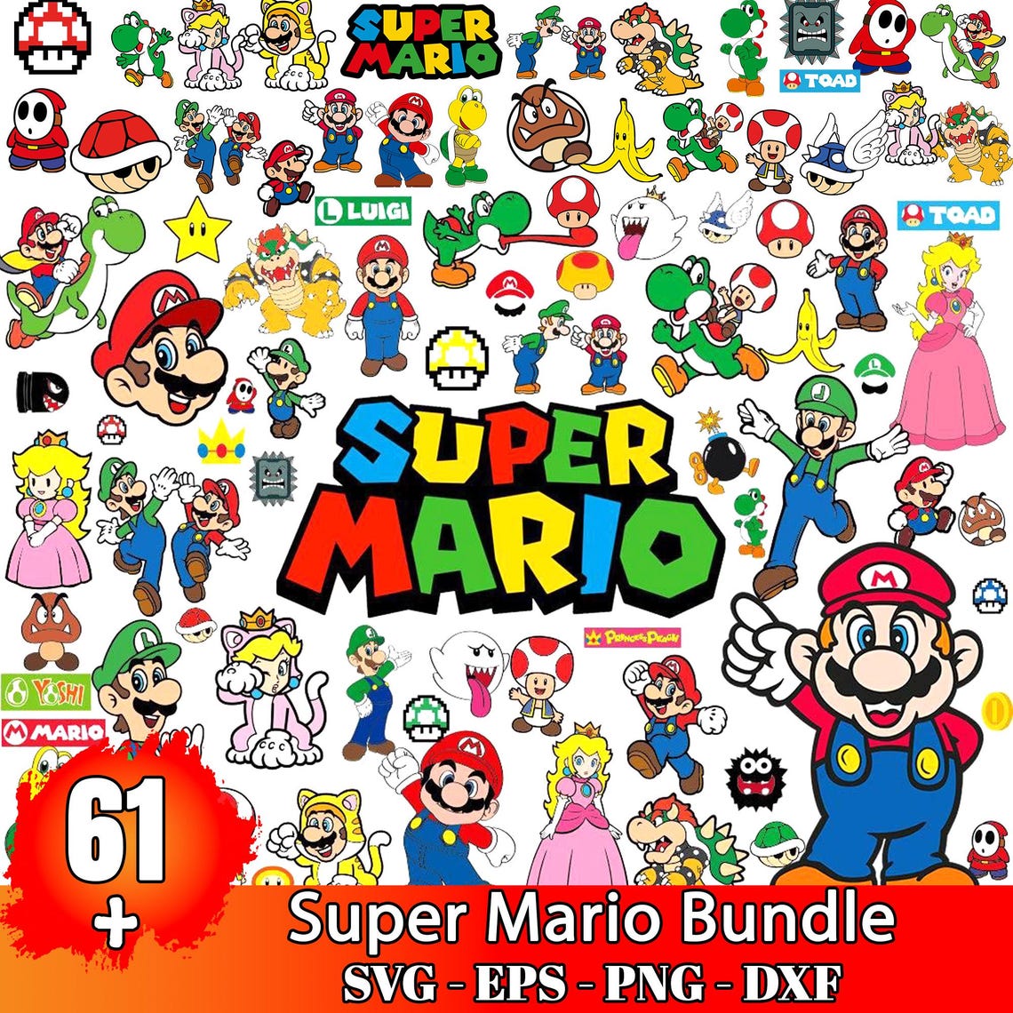Super Mario Clipart Png, Super Mario Layerd Svg, Super Mario Alphabet ...