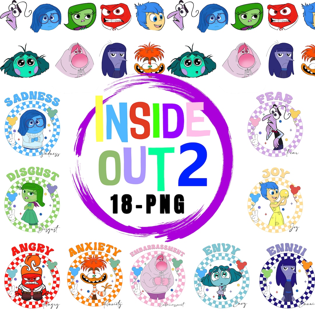 Inside Out 2 PNG, Inside Out 2 Clipart Bundle, Inside Out 2 Digital ...