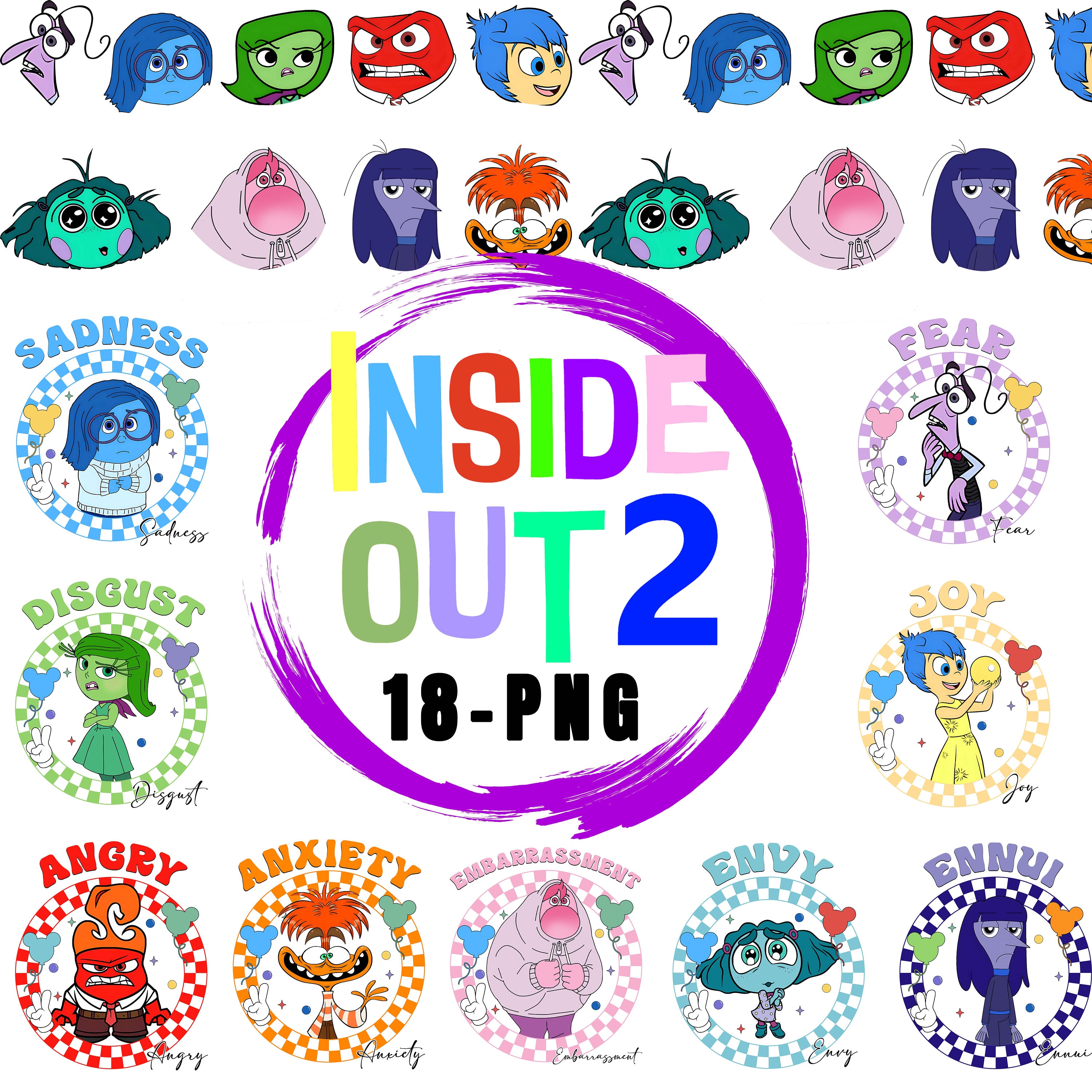 Inside Out 2 Clipart Bundle, Emotions PNG (digital Download) - Etsy