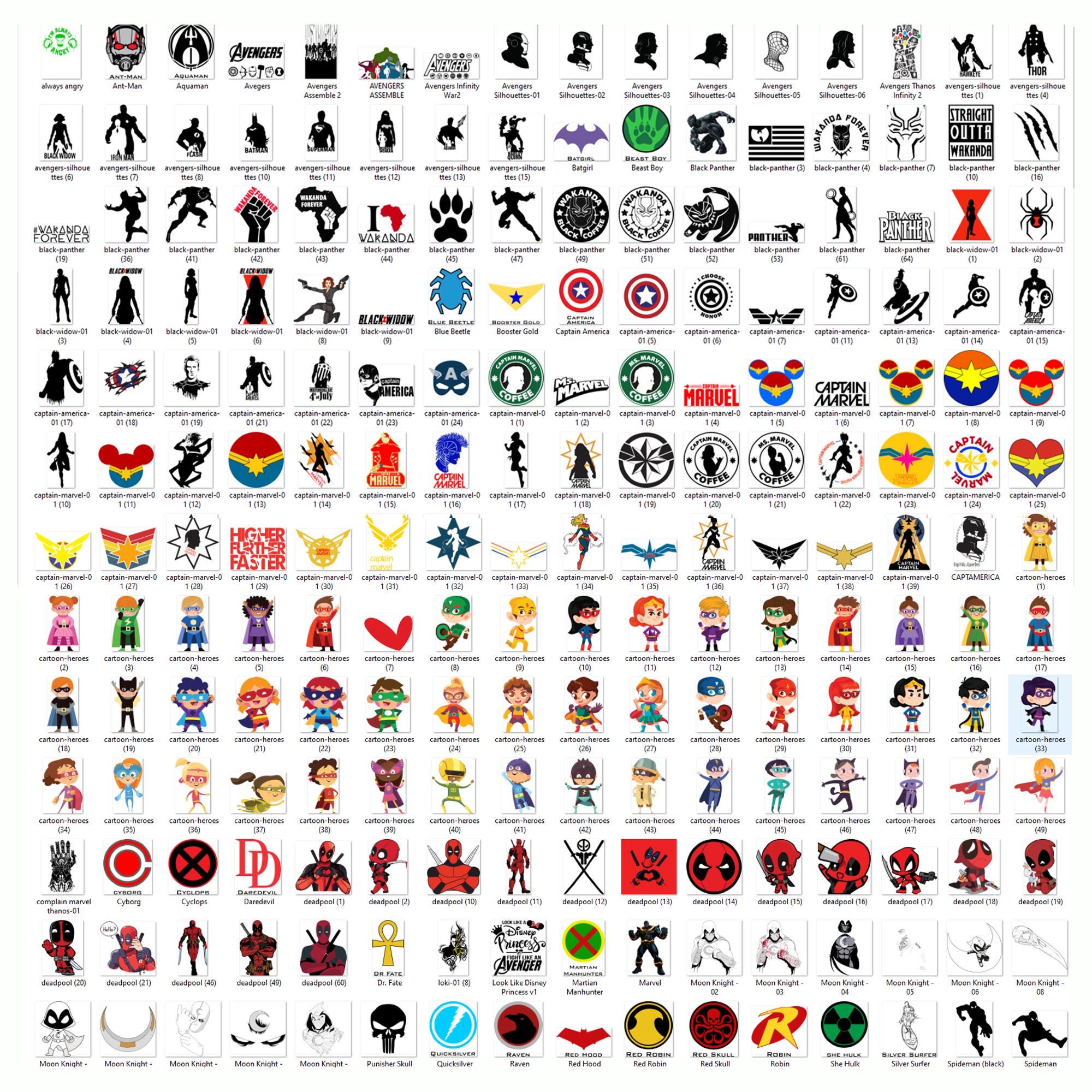 Avengers Clipart Bundle, Superhero PNG SVG, Digital Files (instant ...