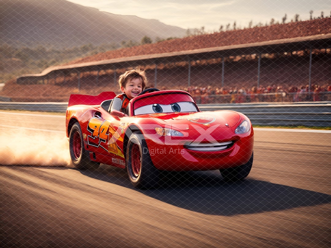 Lightning Mcqueen Digital Background, Car Enthusiast Gift, Race Car ...