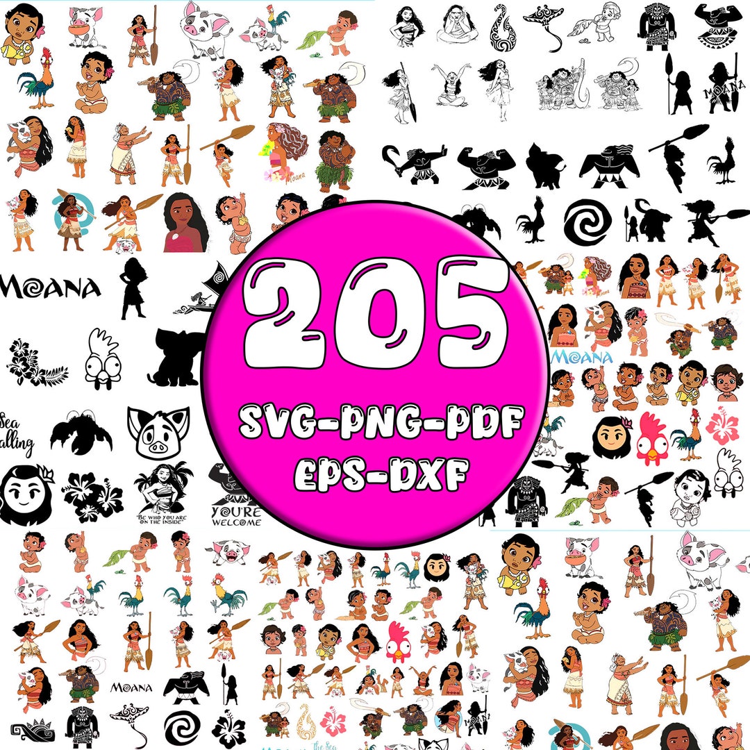Moana SVG Bundle, Cricut Cut Files, Birthday Girl, Princess Clipart ...