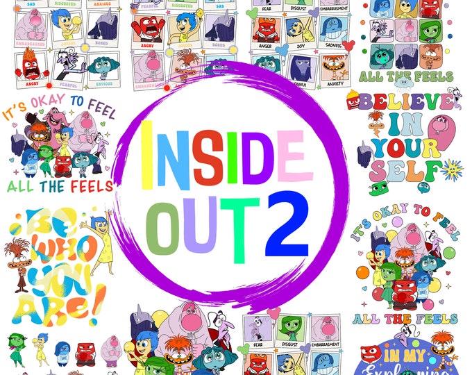 Inside Out 2 Clipart PNG Bundle, Inside Out 2 Digital Download, Inside ...