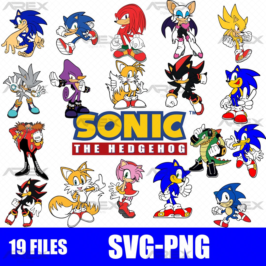 Sonic SVG & PNG Files Vector Images and Clipart Bundle Pack for Cricut ...