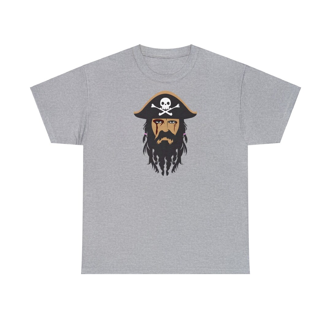 Blackbeard Pirate Dark Eyes Skull Cap Unisex Heavy Cotton Tee - Etsy