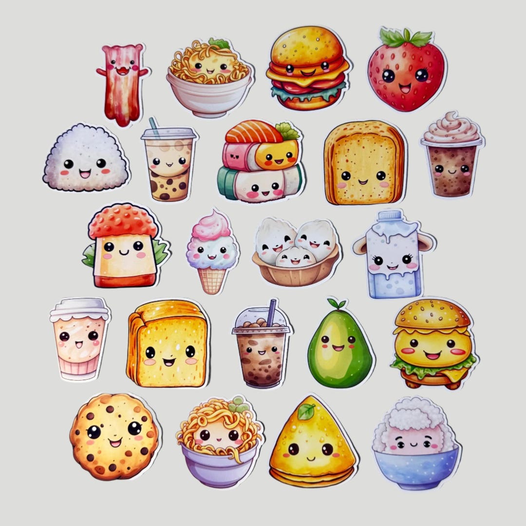 Kawaii Food Sticker Pack - Etsy