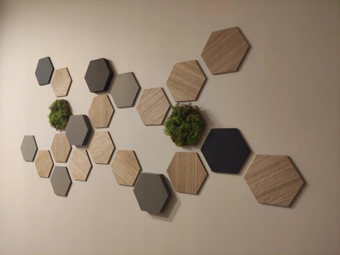 Wooden Wall Decor 3d Panels wooden Hexagon Honeycomb Wood, Original ...