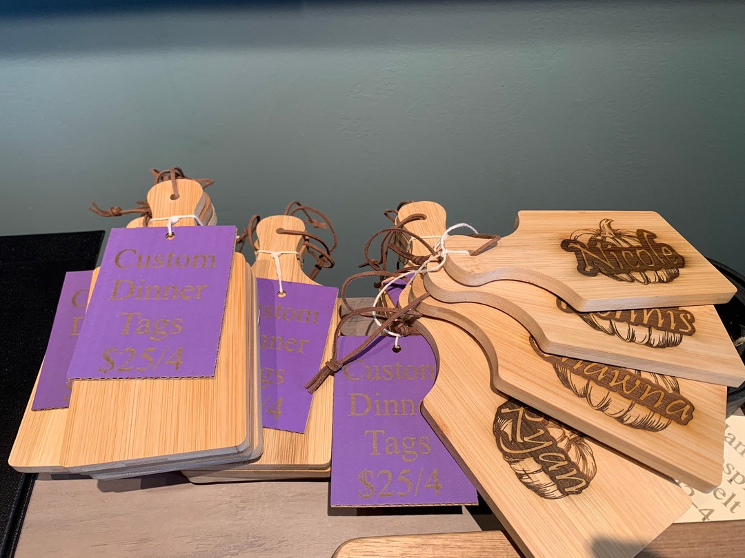 Laser Engraved Personalized Fancy Dinner Name Tags, Set of 4, and They ...
