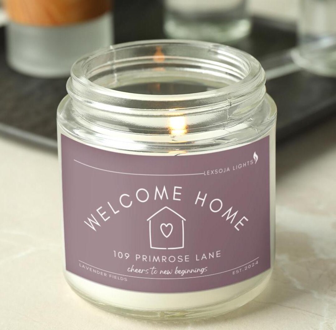 Welcome Home Candle, Custom Candle, Housewarming Gift, New Homeowners ...