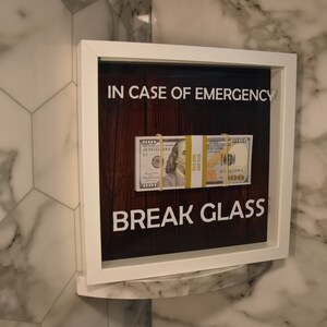 In Case of Emergency Break Glass Money Art Canvas Wood Background Wall ...