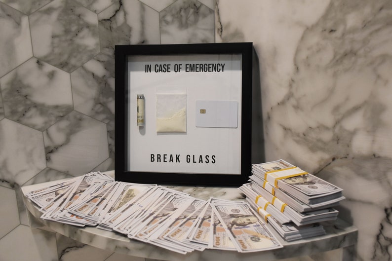 In Case of Emergency Break Glass Money Art Canvas Wall - Etsy Australia