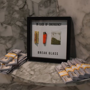 In Case of Emergency Break Glass Weed Art Canvas Wall Decoration Fun ...