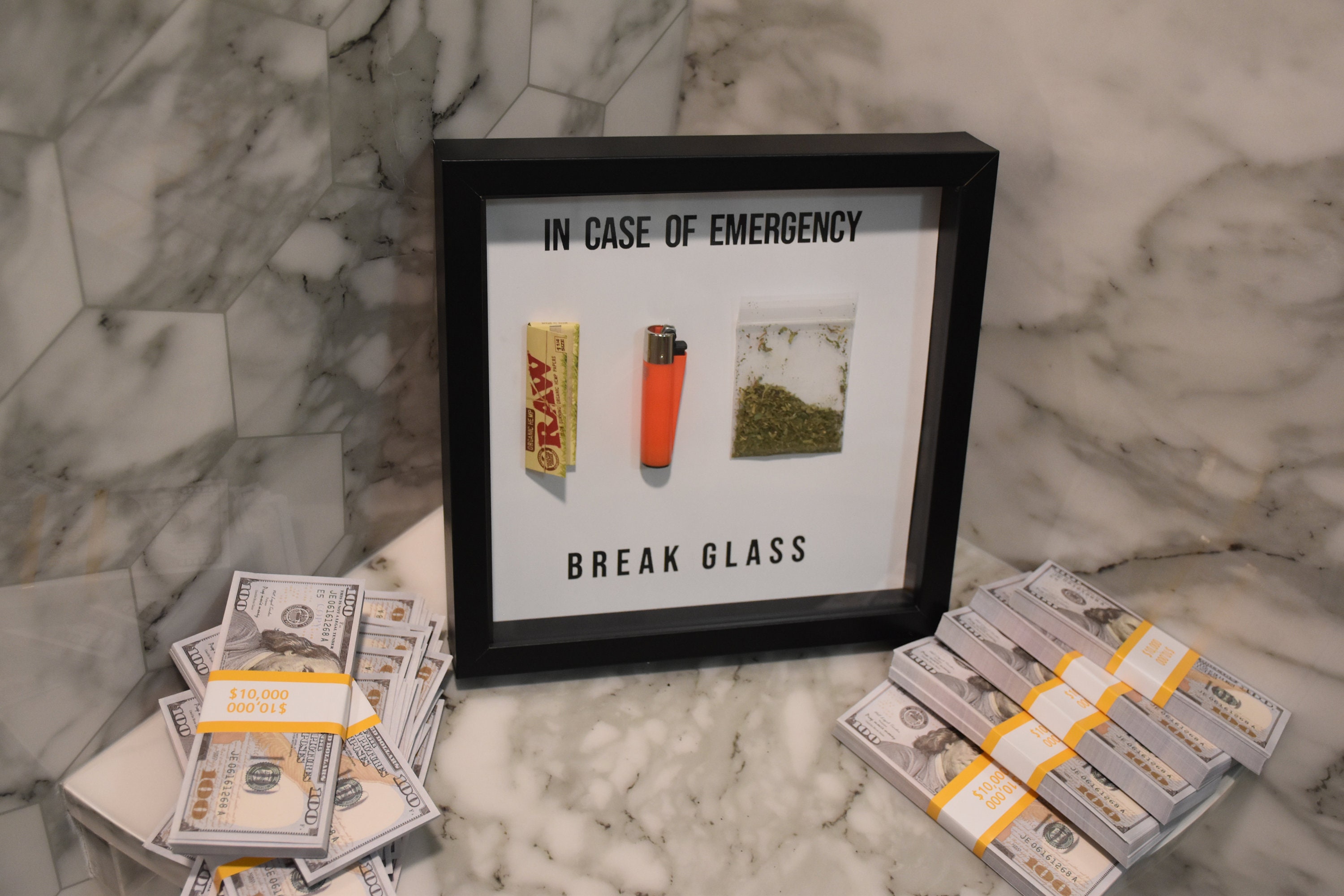 In Case of Emergency Break Glass Weed Art Canvas Wall Decoration Fun ...