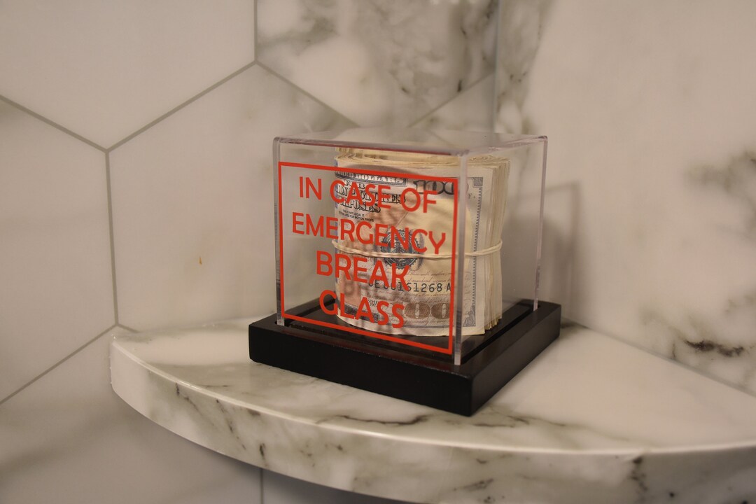 Ultra Realistic Money Roll Display in Case of Emergency Break Glass ...