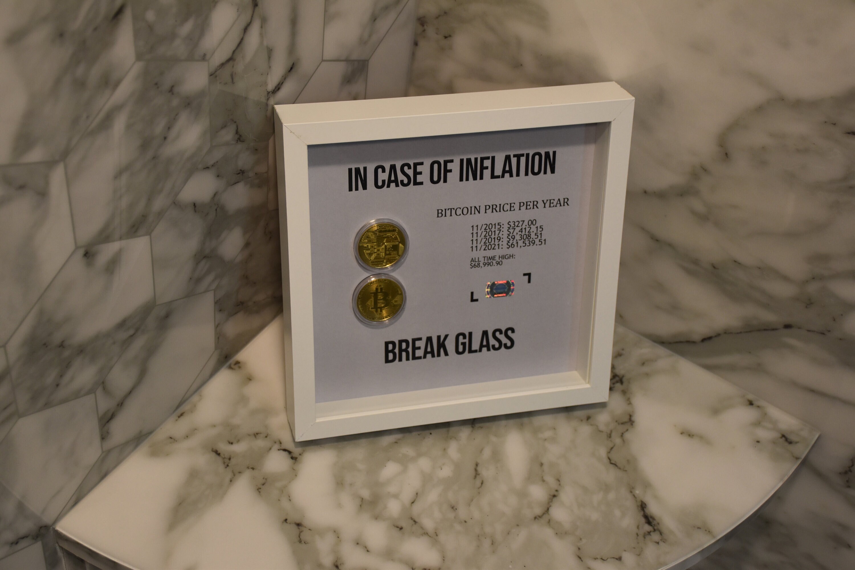 Bitcoin Pop Art in Case of Emergency Break Glass, Home Office Decor ...