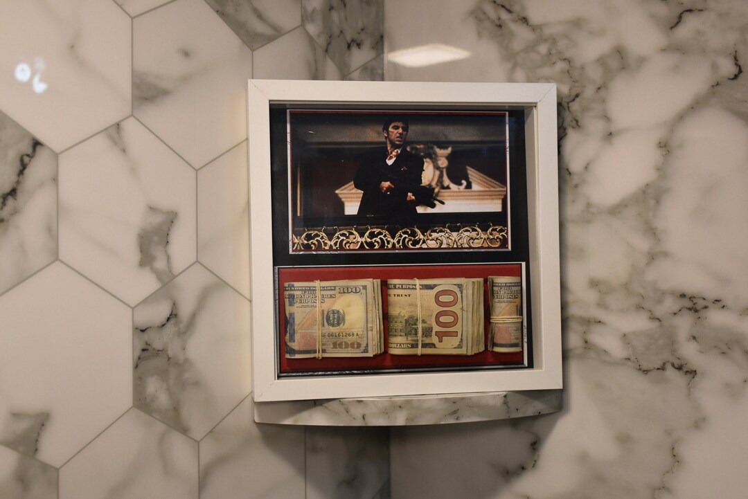 Scarface Cash Shadow Box Custom Al Pacino Wall Art, Tony Montana ...