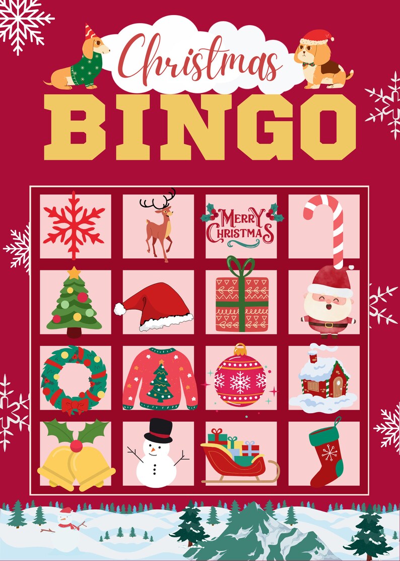 Printable Christmas Bingo Game, Christmas Games, Christmas Bingo ...
