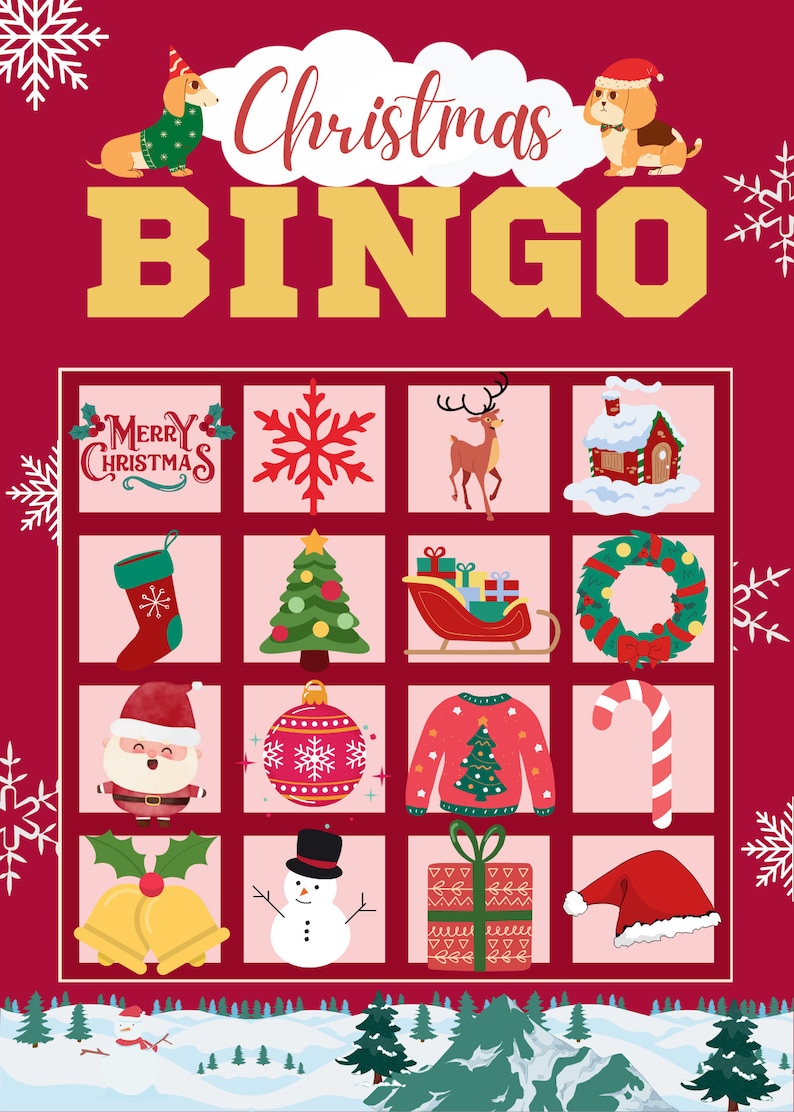Printable Christmas Bingo Game, Christmas Games, Christmas Bingo ...
