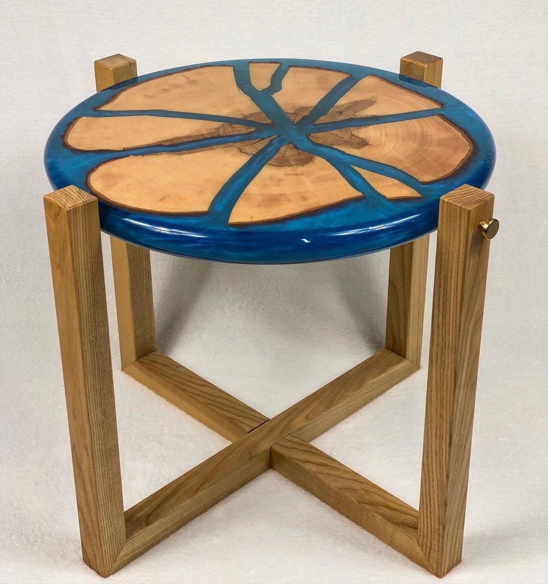Side Table Made of Epoxy Resin With Splintered Tree Disc rotatable - Etsy