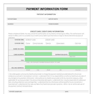 Payment Information Form - Etsy