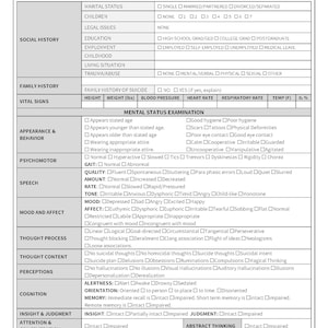 Initial Psychiatric Evaluation Note Template - Etsy