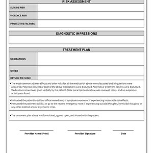 Psychiatry Progress Note Template - Etsy