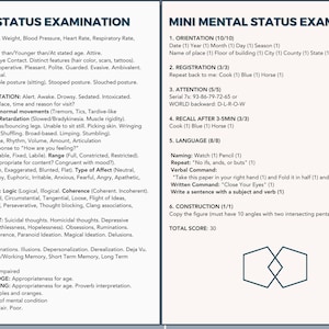 Psychiatric Interview and Mental Status Examination Quick Cards - Etsy