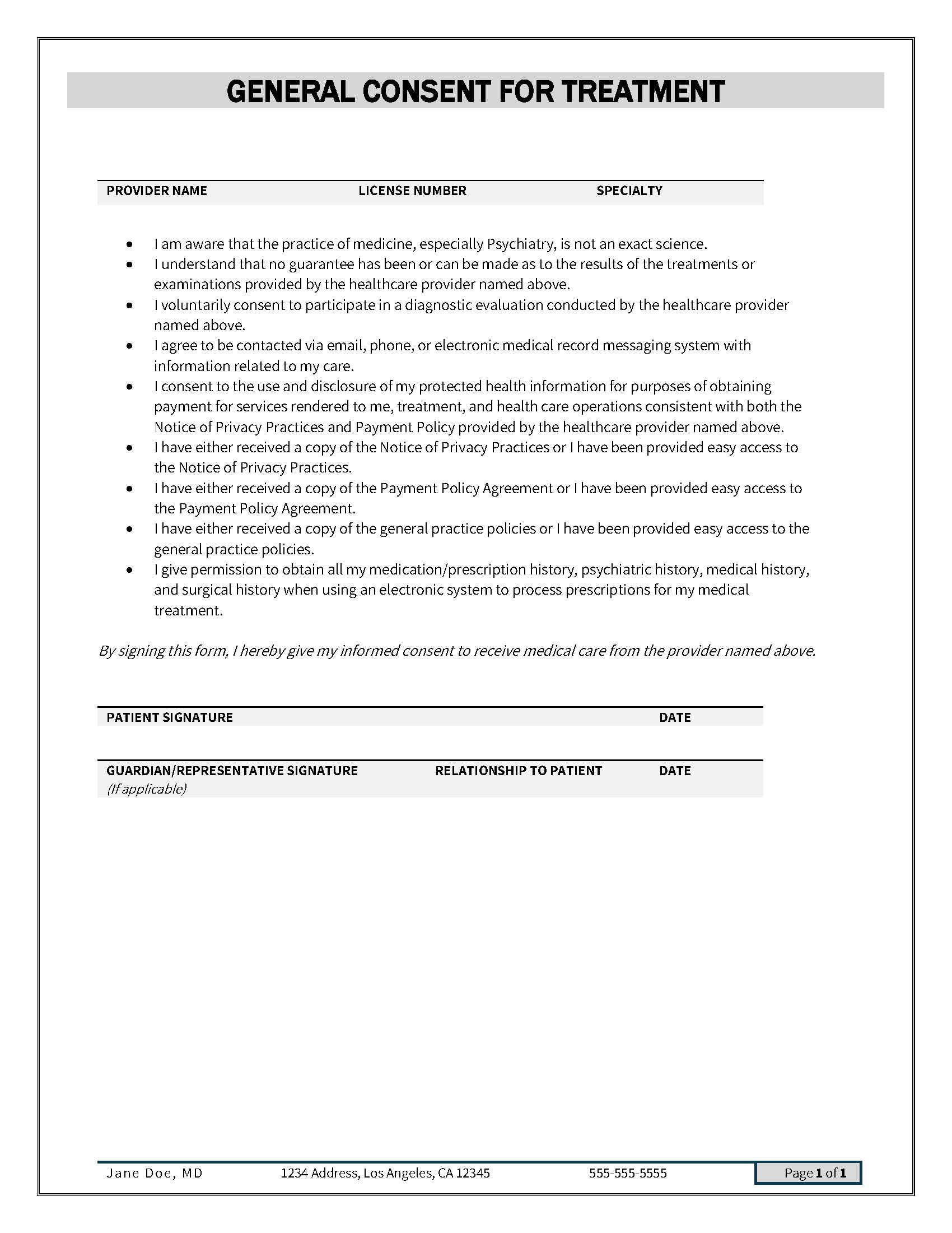 Mental Health Practice Policies and Treatment Consent Forms - Etsy