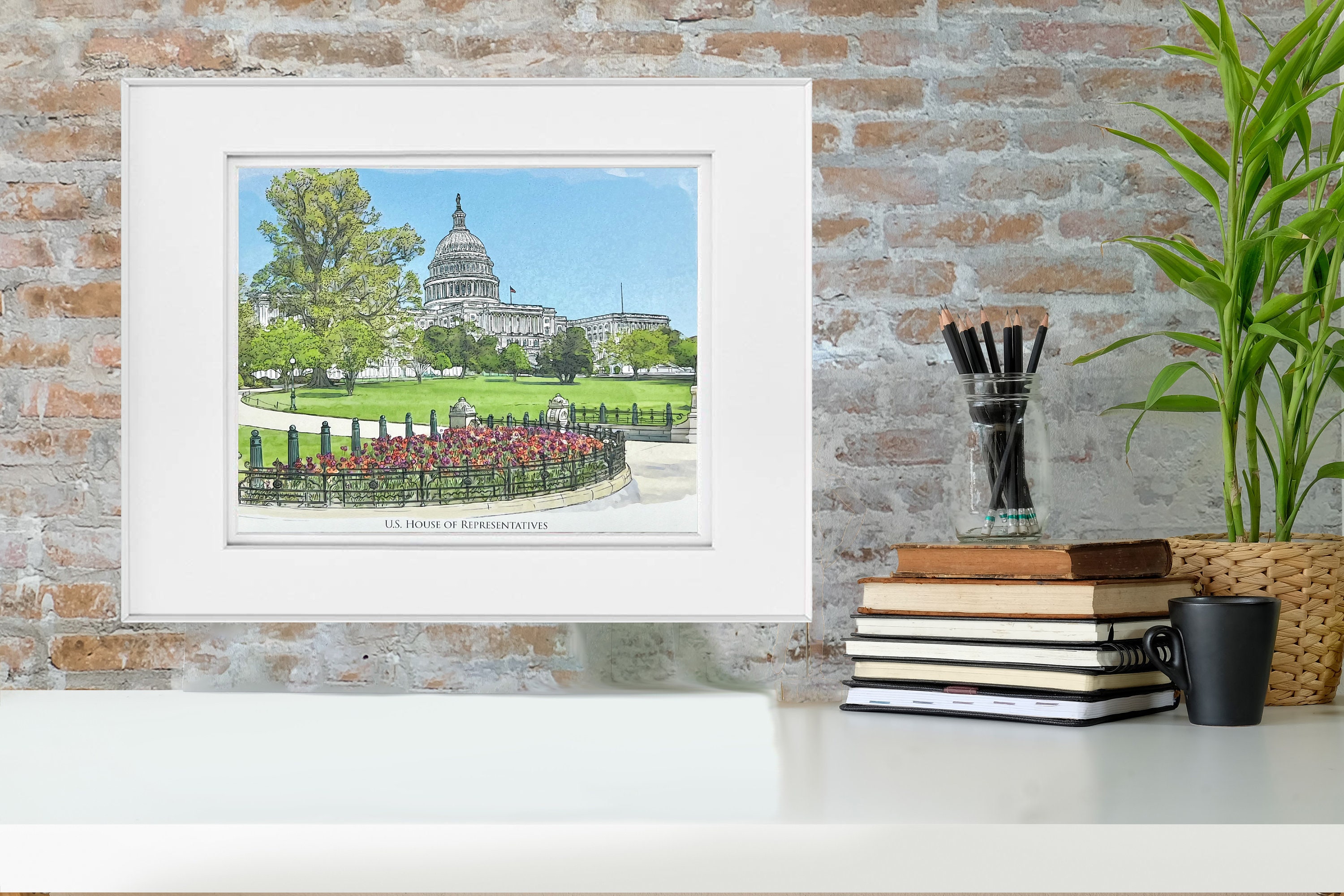 USA Capitol Building Art Print, Illustration, Wall Art Print, United ...