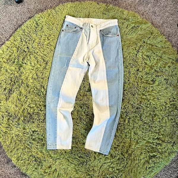 Two Tone Jeans - Etsy
