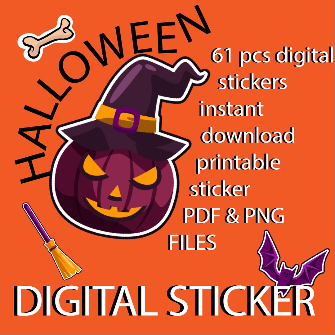 Halloween Sticker PNG Digital for Planner and Printable - Etsy