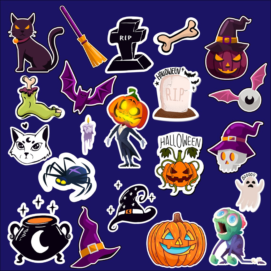 Halloween Sticker PNG Digital for Planner and Printable - Etsy