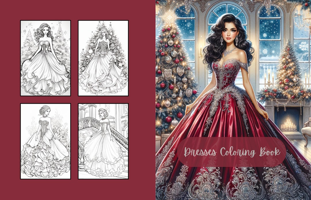 Dresses Coloring Book: Christmas Edition - Etsy