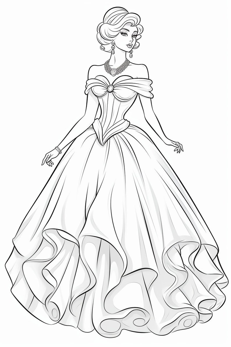 Dresses Coloring Book: A Fashion Coloring Book - Etsy
