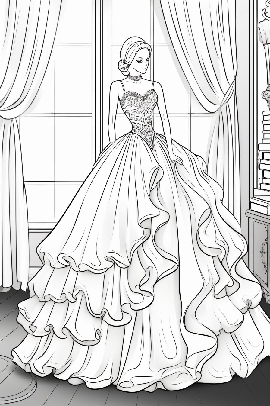 Dresses Coloring Book: A Fashion Coloring Book - Etsy