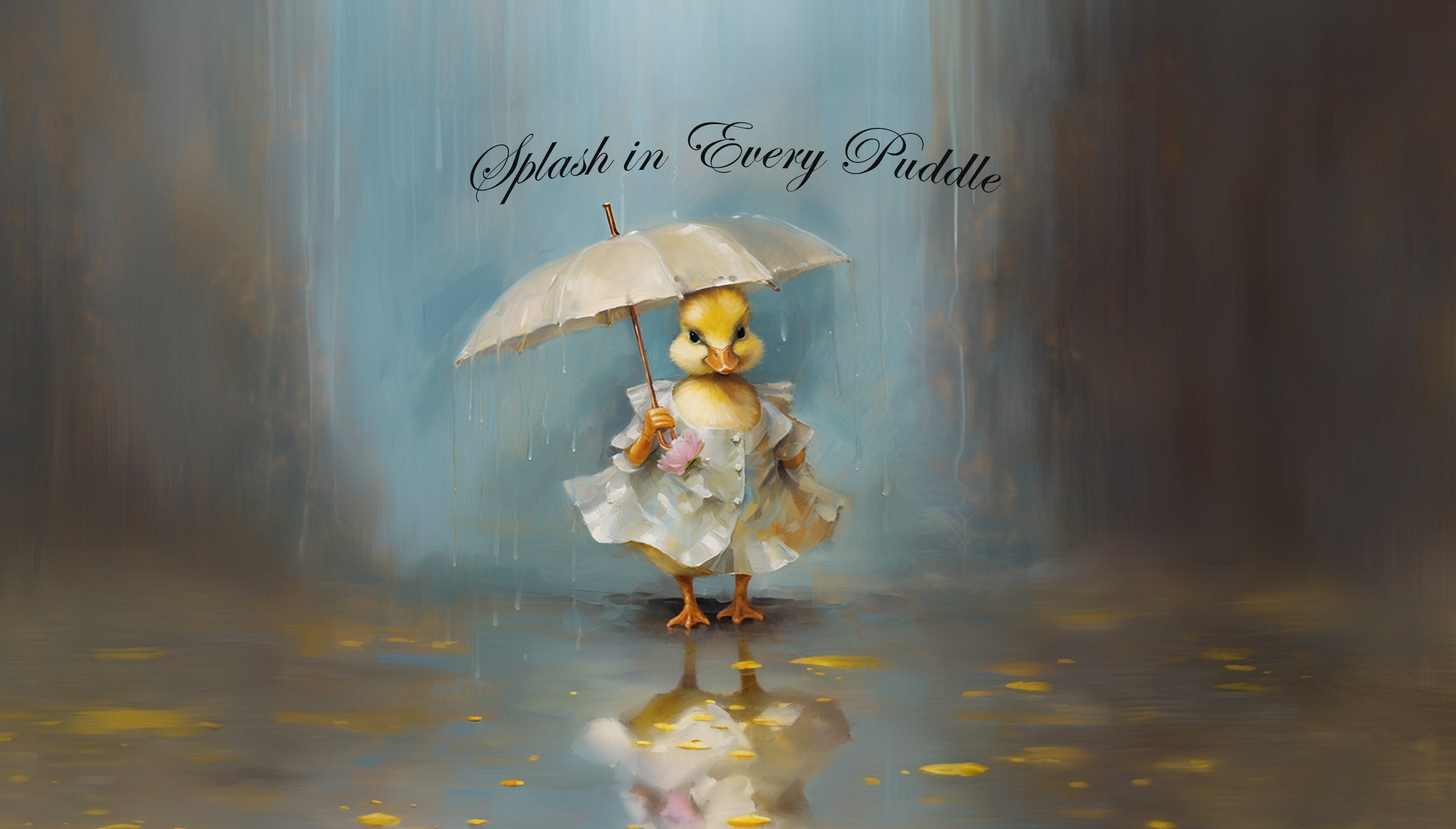 11 Oz Mug - Splash in Every Puddle - Ceramic Duckling in Rain ...