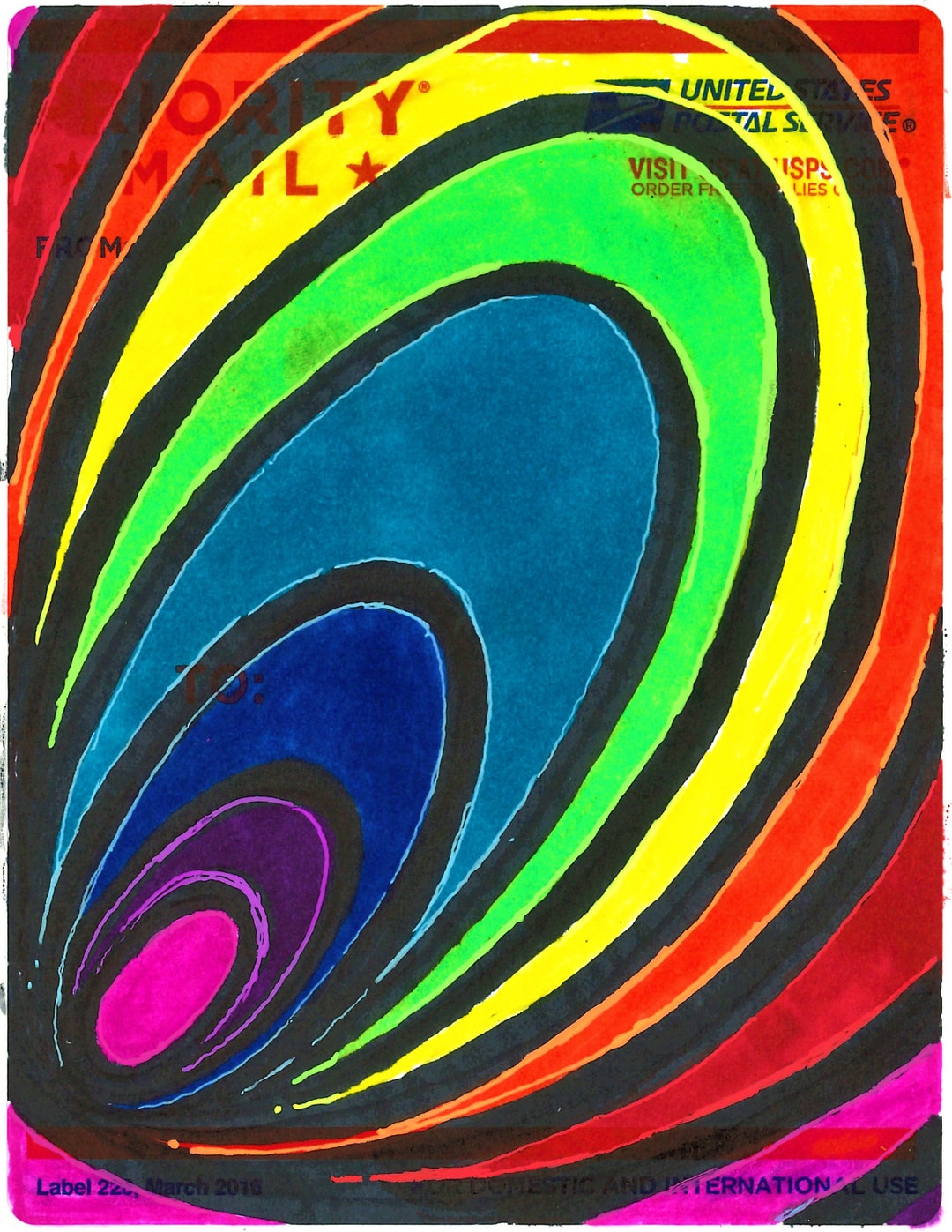 Rainbow Fan Belt Slap Label 228 Priority Mail - Etsy