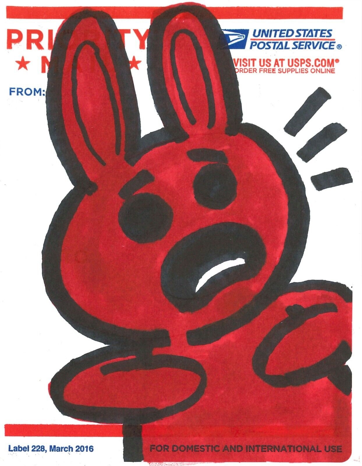 Startled Rabbit Slap Label 228 - Etsy