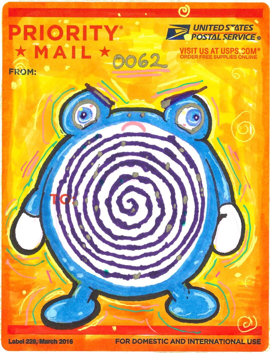 Poliwhirl Slap Label 228 - Etsy