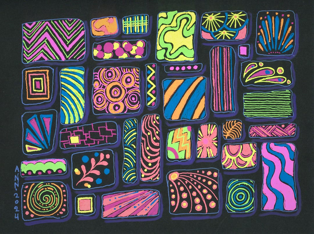 COLOR FIGHT! 6x8 Dayglo Drawing - Etsy