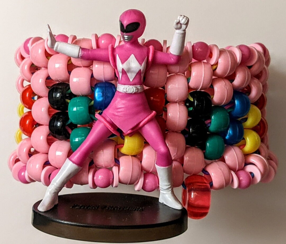 OOAK Pink Ranger Kandi Cuff - Etsy