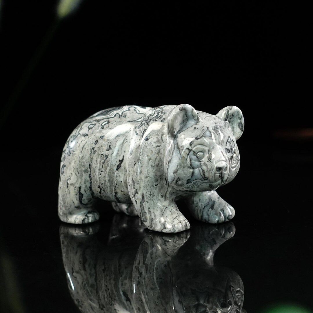 3.15-inch Crocodile Jasper Crystal Panda Animal Sculpture - Etsy