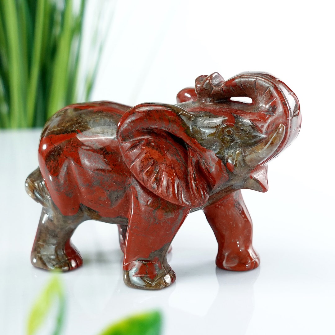 Red Jasper Carved Elephant 4 Inch Lucky Stone Statue Figurine - Etsy