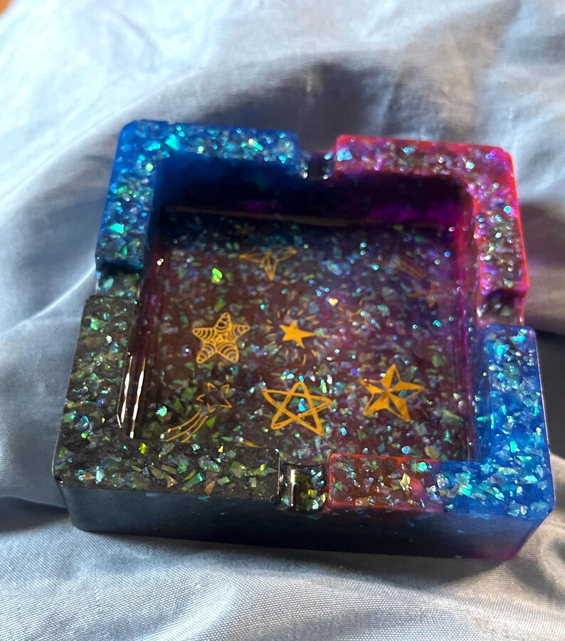 Artisanal Handcrafted Cosmic Ashtray | High End Resin Gifts | Unique ...