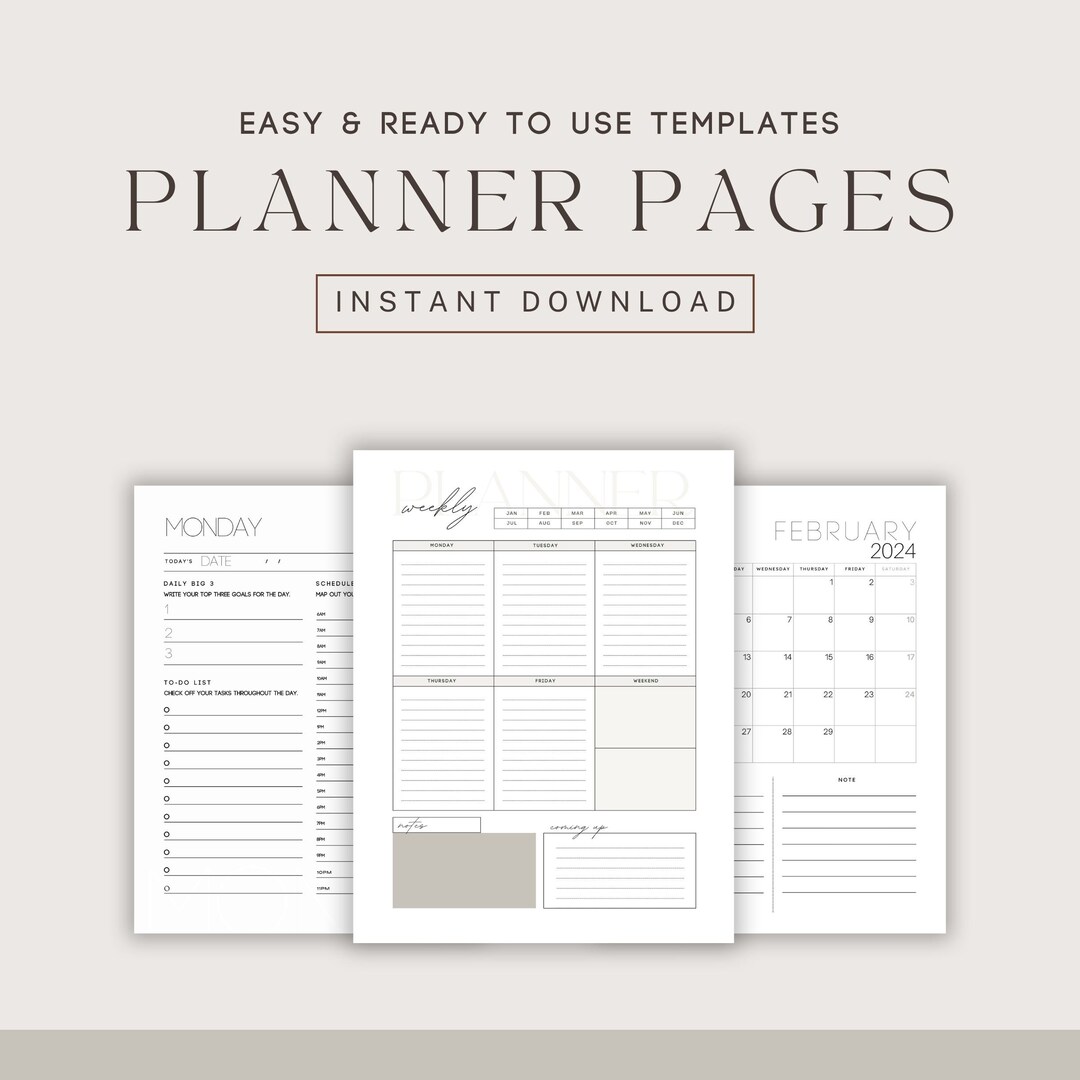 2024 Minimalistic Digital, Printable Planner - Etsy