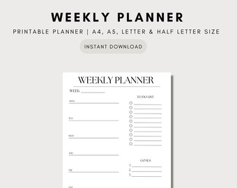 Printable Daily Student Planner, Undated Planner, Personal Planner ...