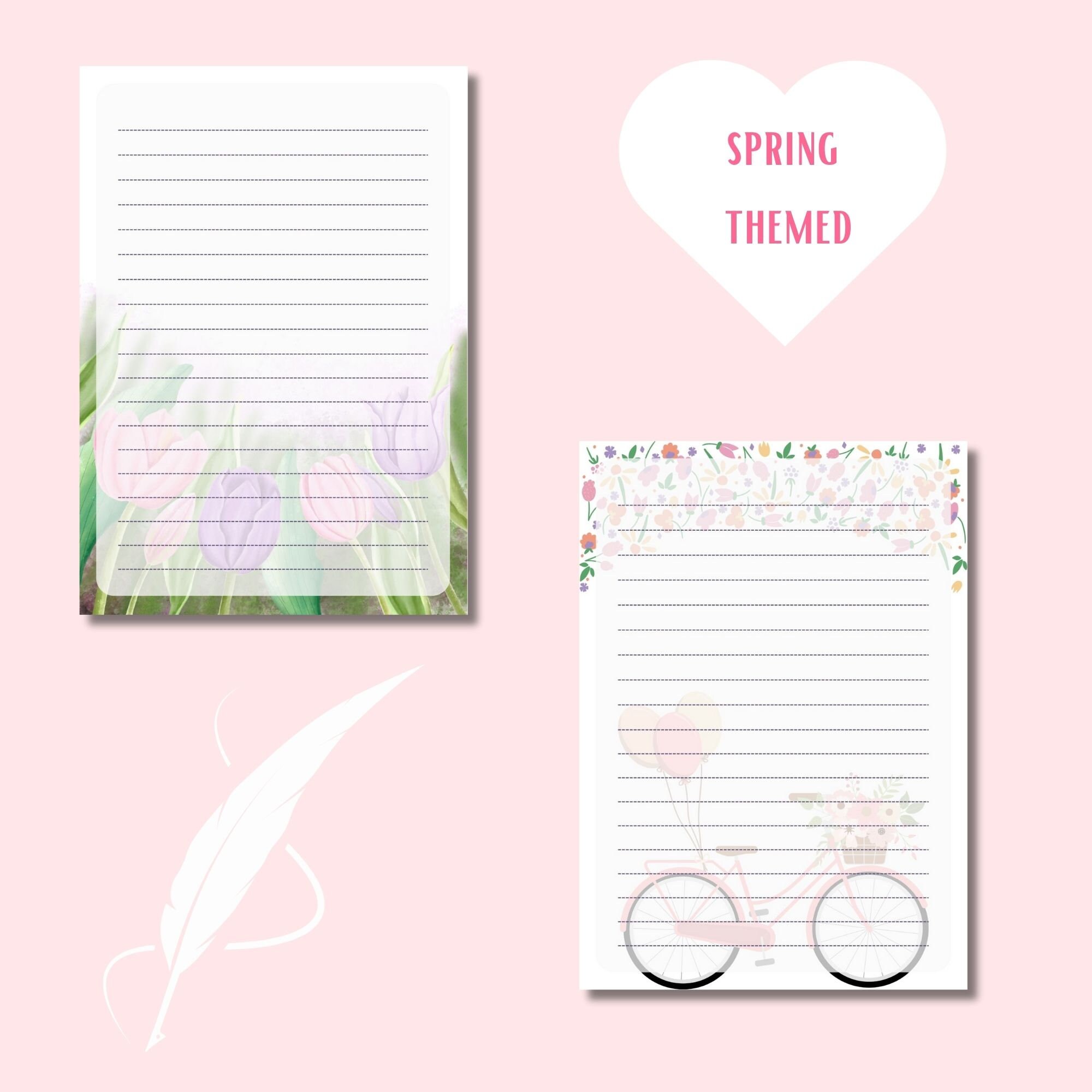 Printable Cute Spring Notepad, Printable Spring Backgrounds Memopad ...