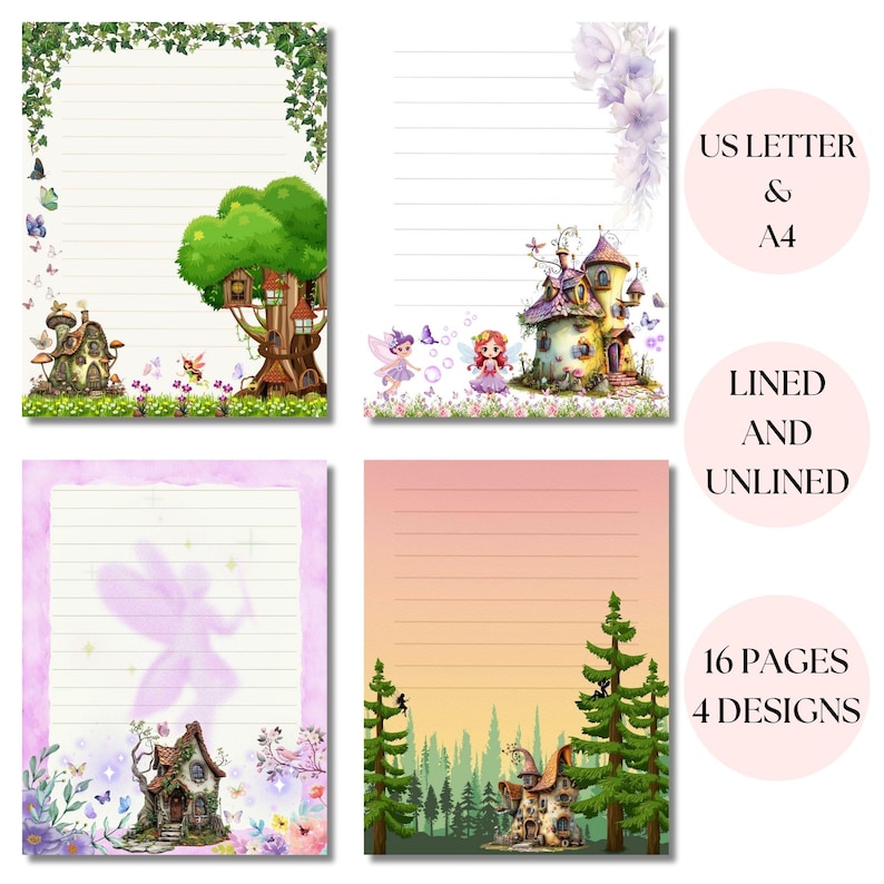 Printable Whimsical Fairy House Letter Papers, Fairy Letter Writing Set ...